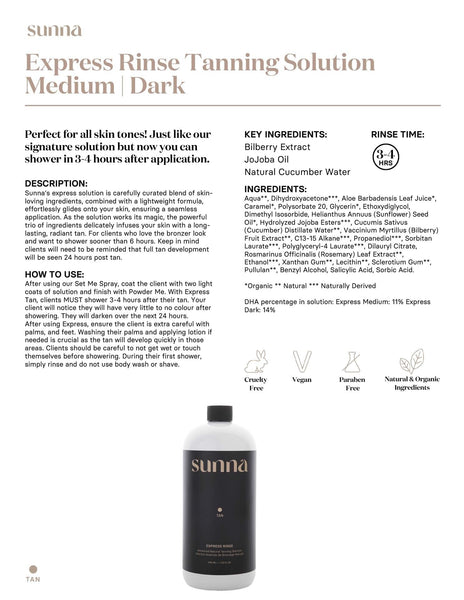 Sunna Tan Express Dark Tanning Solution 33.8 oz.