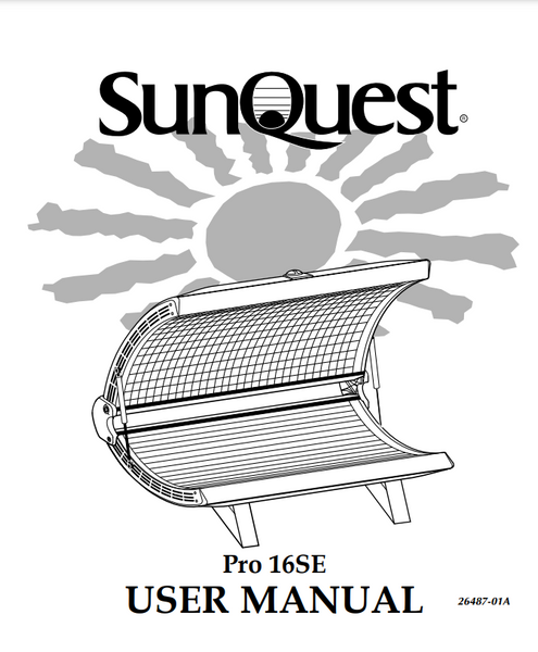 Sunquest Pro 16SE Tanning Bed Manual