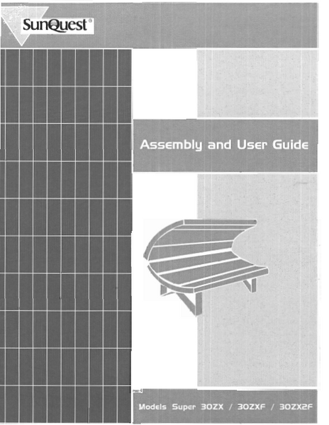 Sunquest Super 30ZX2F Tanning Bed Manual