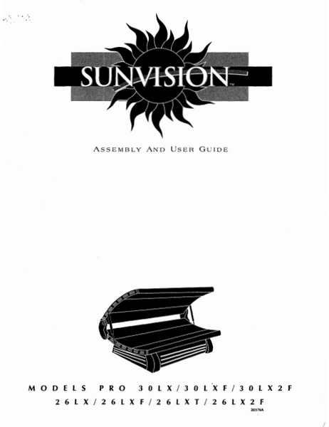 Sunvision Pro 30 LXF Tanning Bed Manual