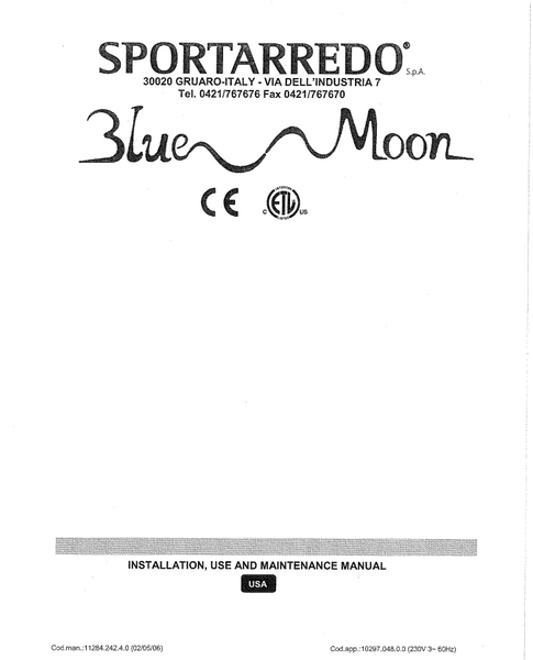 Sportarredo Blue Moon Tanning Bed Manual