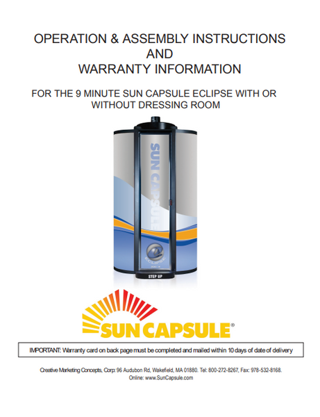 Sun Capsule Eclipse 9 Min Tanning Bed Manual